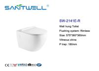 China Gravity Flushing Chaozhou Wall Mounted Wc Toilet One Piece Structure 575 * 360 * 360mm for sale