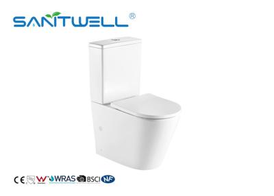 China Two Piece Rimless Close Coupled Toilet For Bathroom With European Style for sale