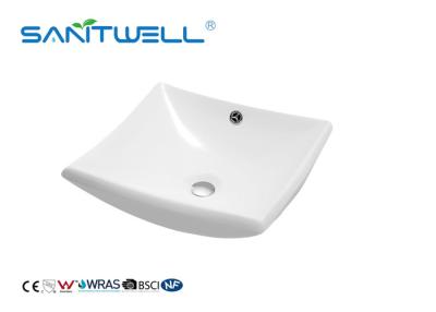 China White Color Hand Wash Ceramic Art Basin With Solid Surface Size 420 * 420 * 145mm for sale