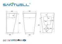 China Rectangular China Supplier White Bathroom Ceramic Basin With Pedestal White Color Finish for sale