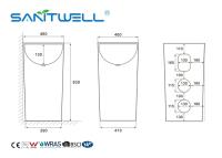 China Standard Size Floor Standing Hand Wash Basin With Pedestal Solid Surface 460 * 460 * 830mm for sale