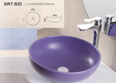 China China Suppliers Sanitary Ware Self Cleaning Color Art Wash Basin With Solid Surface Round Shape for sale