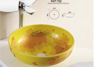 China Hand Wash Ceramic Art Basin Bathroom Furniture With Beautiful Appearance for sale