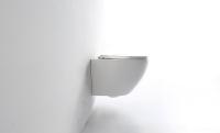China Chaozhou Suppliers New Design Gravity Flushing Bathroom Ceramic Rimless Wall Mounted WC for sale