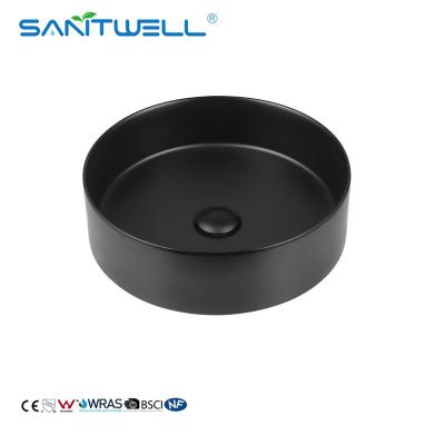 China Chaozhou Curved Matt Black Ceramic Basin Bathroom Sink Hand Wash Avove Counter Basin for sale