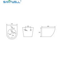 China White Wall Hung Bidet Bathroom WC pan 480*370*325 mm size Floor mounted bidet SWJ0331 for sale