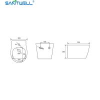 China Bathroom WC pan SWJ1031 White Wall Hung Bidet 495*365*295 mm size , Floor mounted bidet for sale