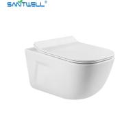 China Popular Chaozhou New Design SWJ1225 Bathroom wc white toilet bowl rimless flush for sale