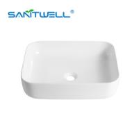 China glaze Modern rectangular Art Wash Basin Color Ceramic Basin vanity Wall hung Above Counter Basin for sale