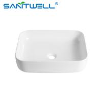 China glaze Modern rectangular Art Wash Basin Color Ceramic Basin vanity Wall hung Above Counter Basin for sale