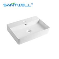China Modern rectangular China Suppliers Art Ceramic Basin Color Wash Basin Ceramic Above Counter Basin for sale