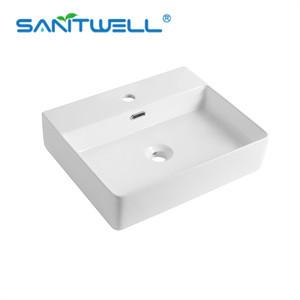 China Chaozhou Modern rectangular Above Counter Basin Color Wash Basin Ceramic basin for sale