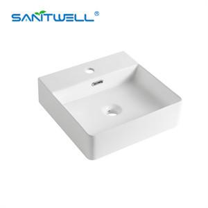 China Art Wash Basin Modern Rectangular Color Wash Ceramic Basin vanity Single Hole Sink for sale