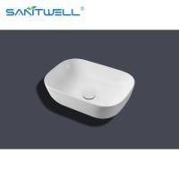 China White Art Wash Ceramic Basin Popular Design Above Counter Basin Sanitary Ware Bathroom Sink for sale