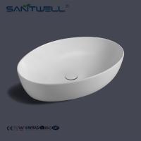 China Matt White Chaozhou Hot Sale Oval Above Counter Basin Ceramic Basin for sale