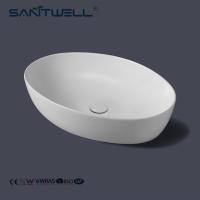 China Matt White Chaozhou Hot Sale Oval Above Counter Basin Ceramic Basin for sale