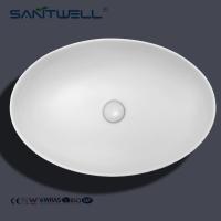 China Matt White Chaozhou Hot Sale Oval Above Counter Basin Ceramic Basin for sale