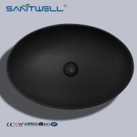 China Chaozhou Popular Models Matt Black Art Above Counter Basin Wash Basin Ceramic Basin for sale