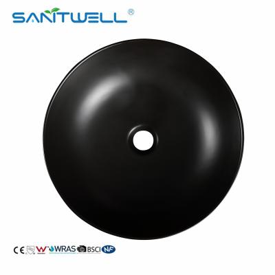 China Hot sales above counter basin sanitary ware ceramic basin handmade matt black wash basin for sale