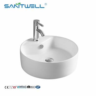 China White Ceramic AB8002 Bathroom Vessel Sink  Washing Basin Countertop Ultra Thin Edge Above Counter Basin for sale