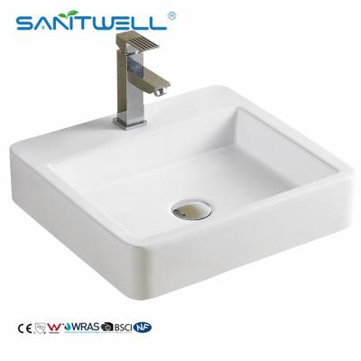 China AB8294 Chaozhou White Ceramic  Basin Ultra Thin Edge Bathroom Above Counter Basin for sale