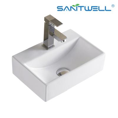 China AB8338  above counter basin porcelain china modern wc art wash hand rectangular sink bathroom ceramic basin for sale