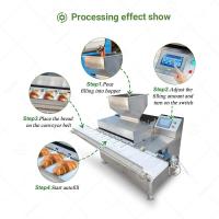 China Automated Cheese Cream Jam Donut Auto Bread Injector Croissant Macha Puff Fill Inject Chocolate Machine for sale