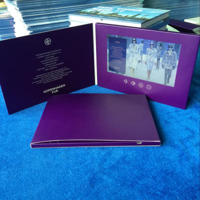 China Promotional paper craft Style and event launch 7inch LCD screen video brochure card Video booklet for product marketing for sale