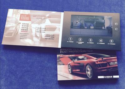 China Custom printed designs paper craft Style 7inch LCD screen video brochure card video promotion card for automotive for sale