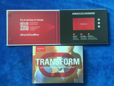 China Cardboard Video Screen Brochure 4.3 Inch Hard Cover With USB Port for sale