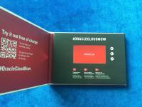 China Custom design hardboard LCD video brochure card 4.3'' screen Hard cover marketing video book for sale