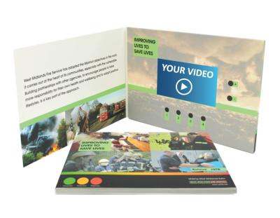 China Marketing tool paper material  4.3''/5'' lcd screen with your videos video brochure card video in book for sale
