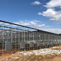 China Large Size Transparent Glass Greenhouse Super Strong Resistance and Hydroponics System for sale