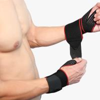 China Spandex Wrist Support Band , OEM Weightlifting Wrist Wraps With Thumb Loops for sale