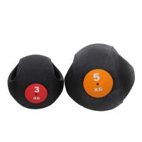 China 20lb Rubber Gym Weight Ball , 2 Handle Rubber Medicine Ball for sale