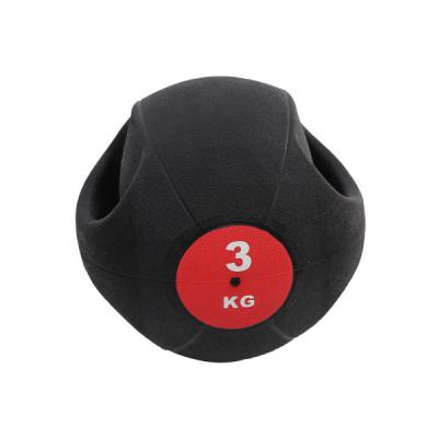 China 20lb Rubber Gym Weight Ball , 2 Handle Rubber Medicine Ball for sale