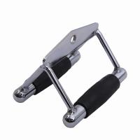 China 14*10.5cm Gym Fitness Accessories V Shape Rubber Grip Handles for sale