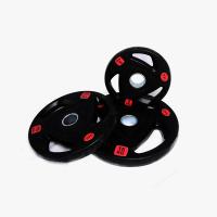 China Cast Iron 2.5kg Black Gym Barbell Weight Plate , Rubber Coated Barbell Bumper Plates for sale