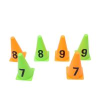 China 23cm Orange Training Cones , Digital Sign Barrel Small Football Cones for sale