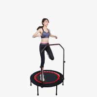China 1M Folding Junior Trampoline With Handle , Black 40 Inch Trampoline for sale