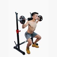 China Steel W107cm H150cm Gym Squat Rack Adjustable Black Red Power Squat Rack for sale