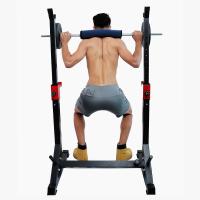 China Steel W107cm H150cm Gym Squat Rack Adjustable Black Red Power Squat Rack for sale