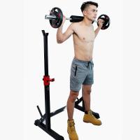 China Steel W107cm H150cm Gym Squat Rack Adjustable Black Red Power Squat Rack for sale