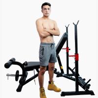 China Steel W107cm H150cm Gym Squat Rack Adjustable Black Red Power Squat Rack for sale