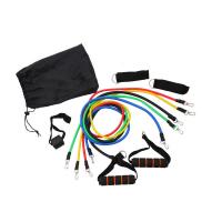 China TPE 11 Piece Resistance Band Set , 10LB Portable Pilates Bar Kit for sale