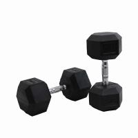 China 10kg Rubber Coated Hex Dumbbells for sale