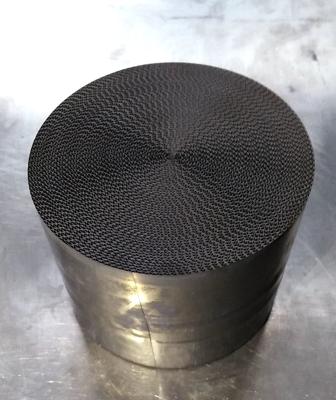 China 600 CPSI Metal Honeycomb Catalyst Support Round 10-600mm Diameter with 0.04mm Wall Thickness for sale
