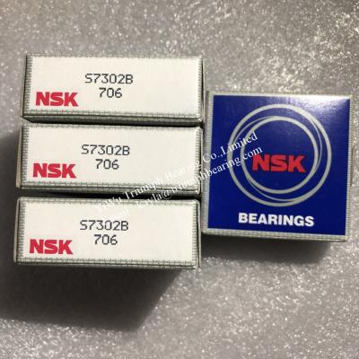 China NSK Angular Contact Ball Bearing S7302B 15mm Bore 42mm OD High Precision for sale