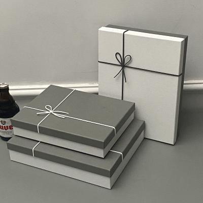 China Silk Bowknot Cardboard Paper Gift Box Packaging For Gift Wrapping Custom for sale