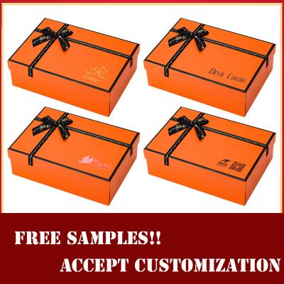 China Cardboard Packaging Box Recyclable Paper Eco Friendly Luxury Gift Box With Bow for sale